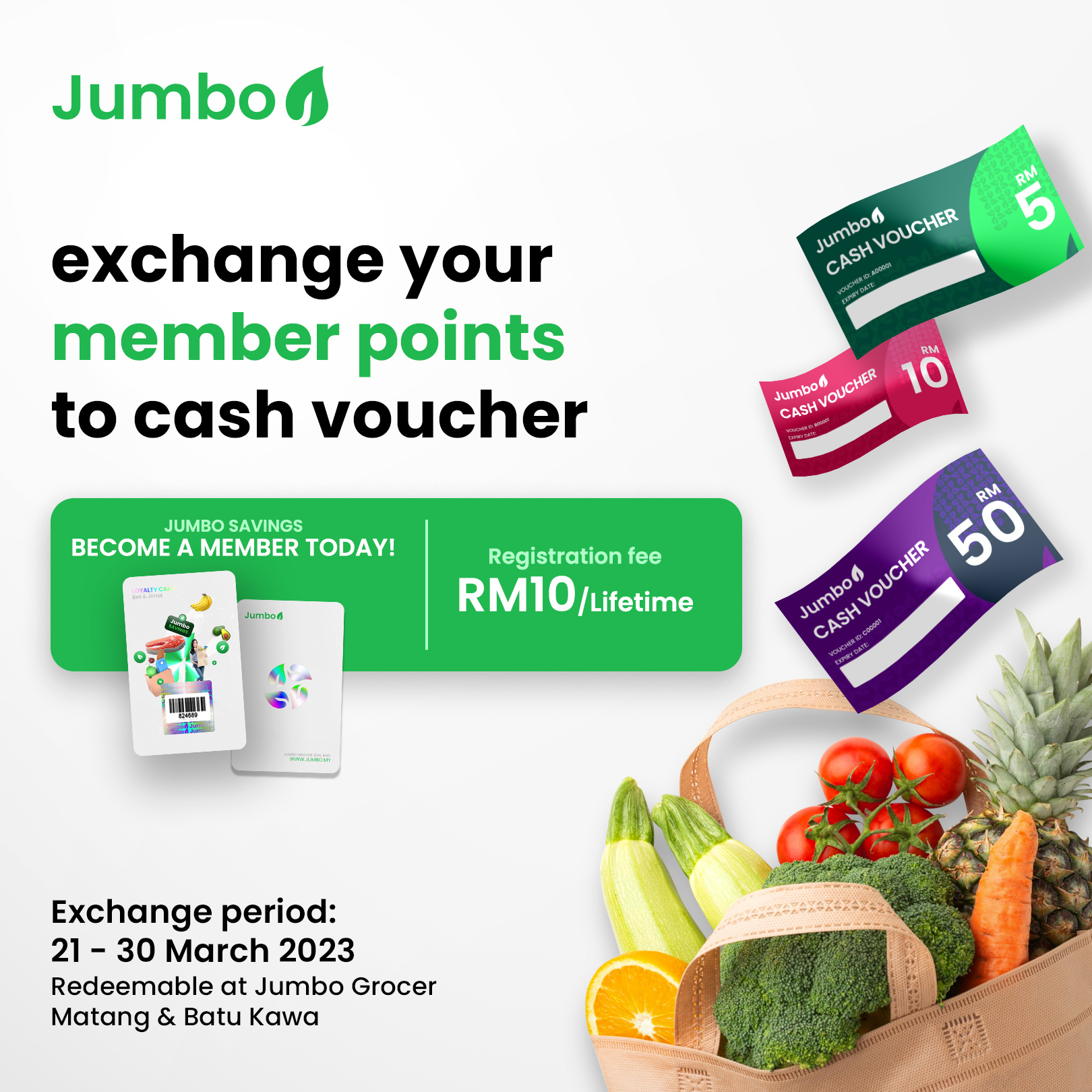 Exchange your member points to cash voucher (March 2023) - Jumbo Grocer